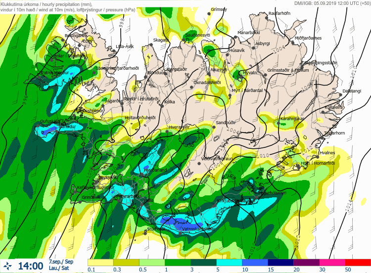 Úrhellisrigningu spáð á laugardag - DFS.is